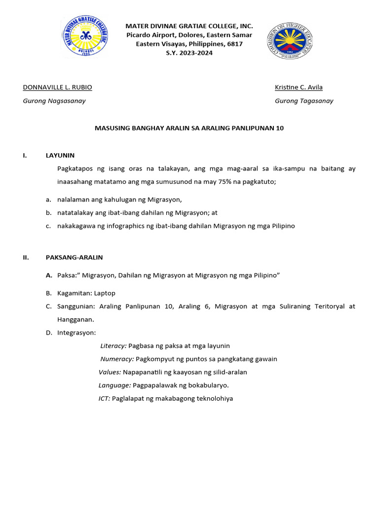 week-1-LESSON PLAN | PDF