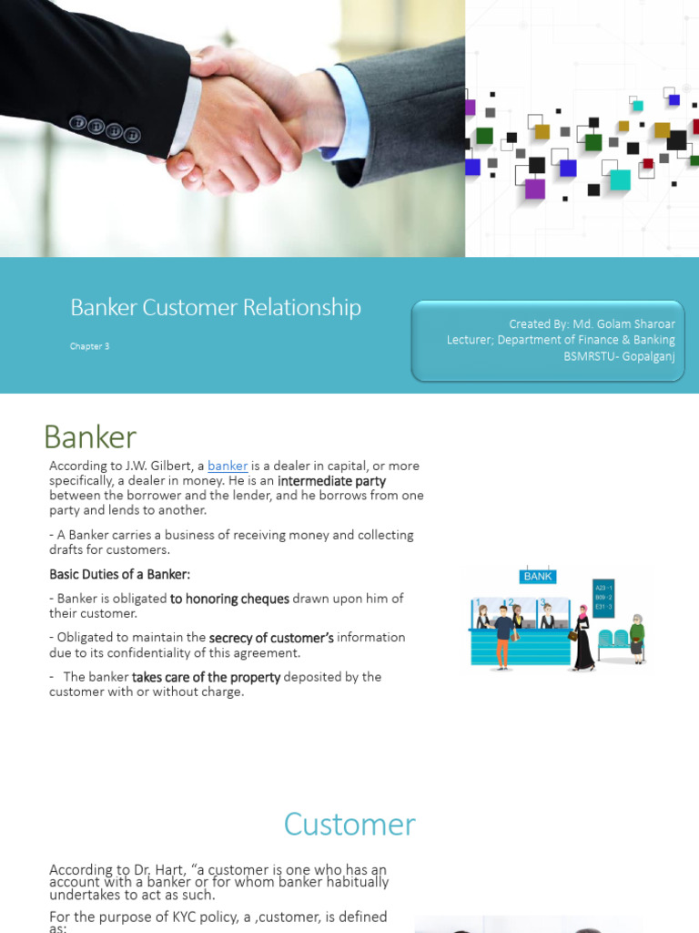 Chapter - 3 (Banker Customer Relationship) | PDF