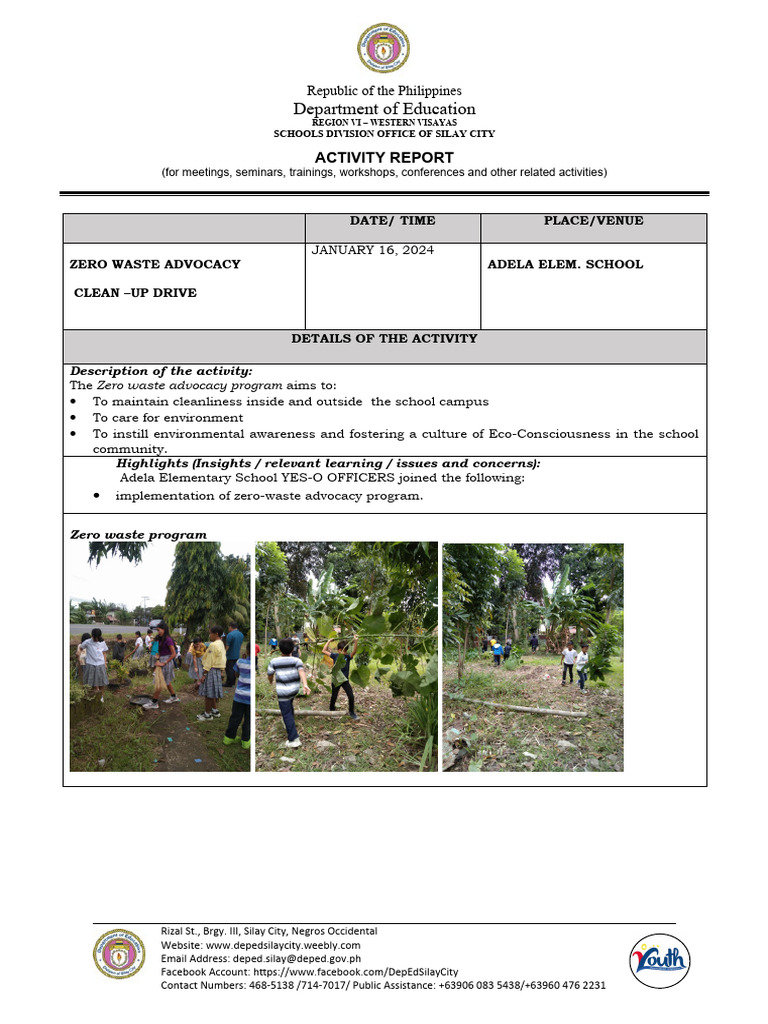 Activity Report - Adela - Es-2023-2024 Zero Waste | PDF