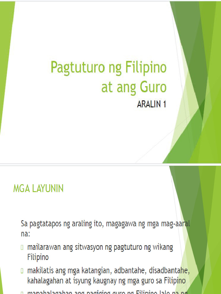 lesson-1-pagtuturo-ng-Filipino | PDF