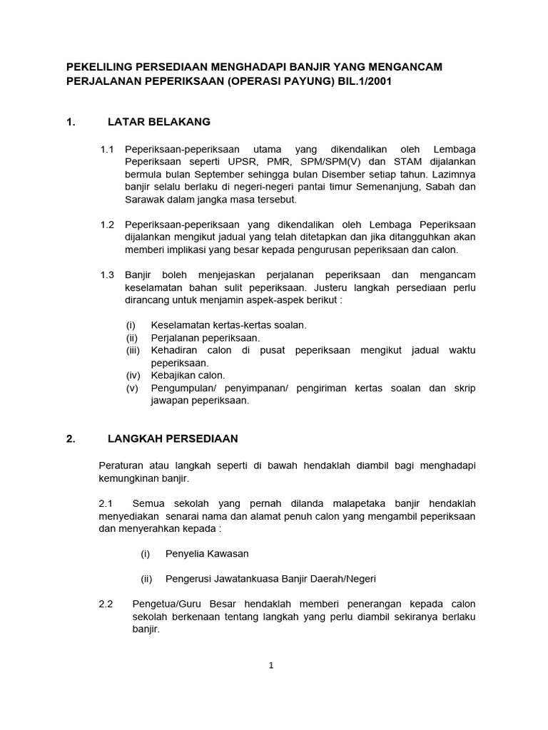 A) Ops Payung (Pekeliling) | PDF