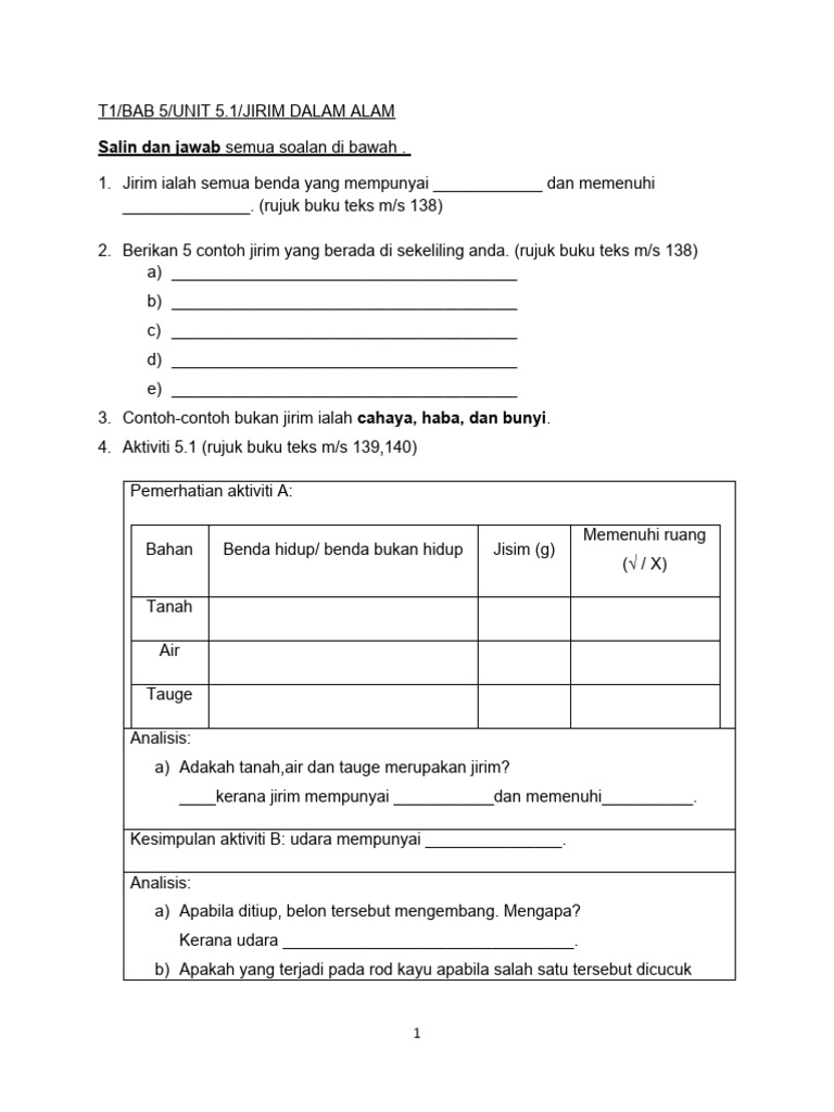 T1.b5.unit 5.1 (Murid) | PDF