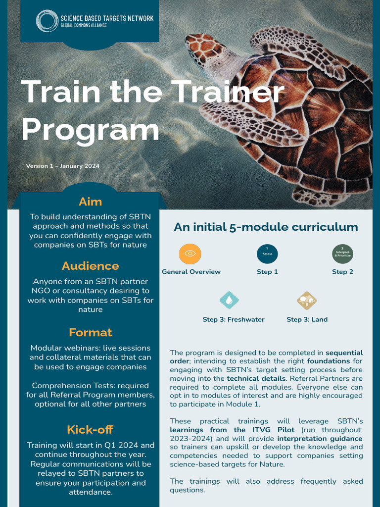 SBTN_TTT_One-Pager_v1_2024 | PDF