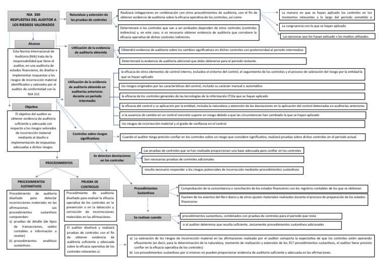 mapa conceptual NIA 330 | PDF | Auditoría | Contralor