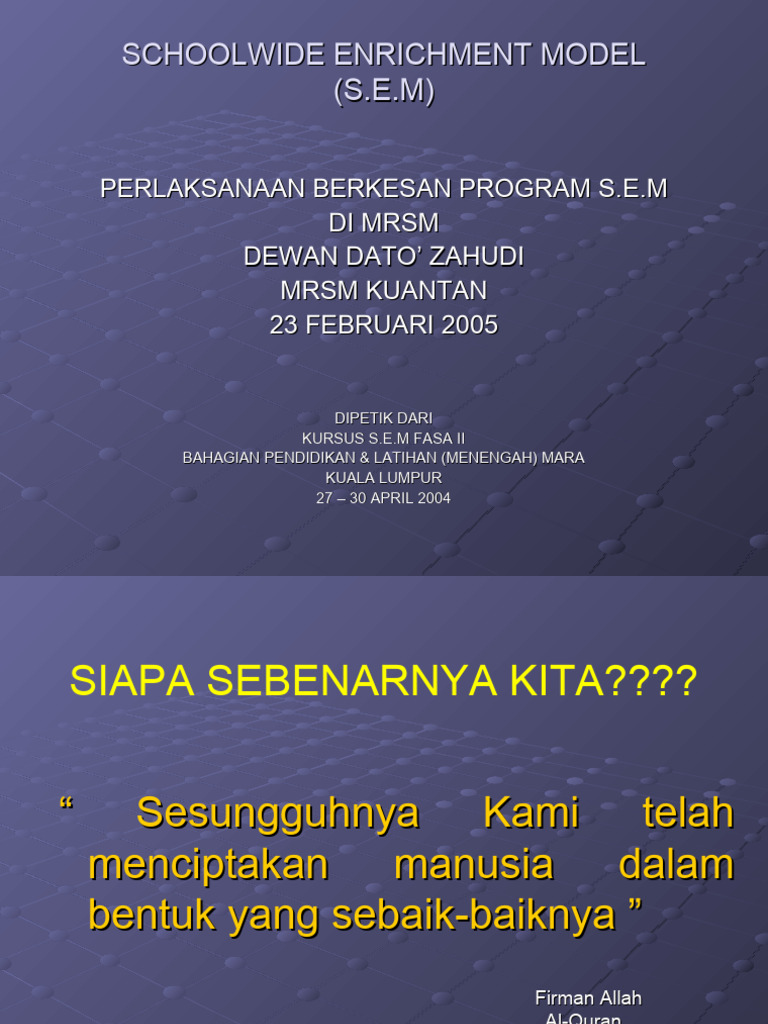 SEM Implementation at MRSM Kuantan | PDF | Intellectual Giftedness ...