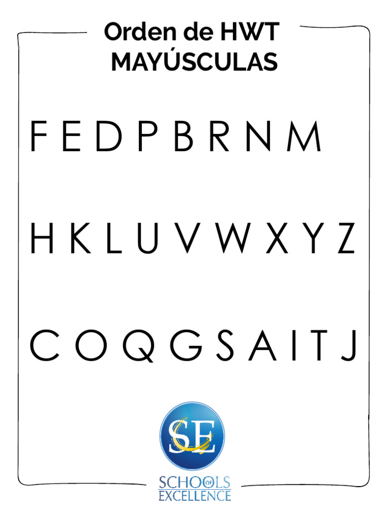 Fedpbrnm Hkluvwxyz Coqgsaitj: Orden de HWT Mayúsculas | PDF