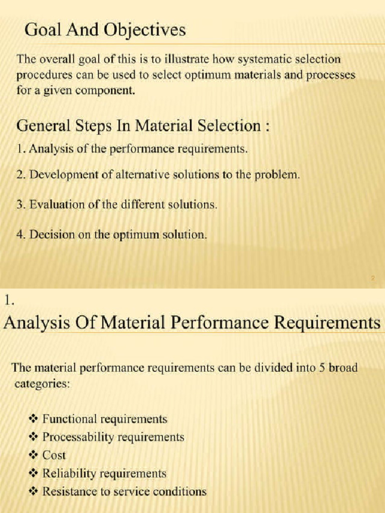 Material Selection | PDF