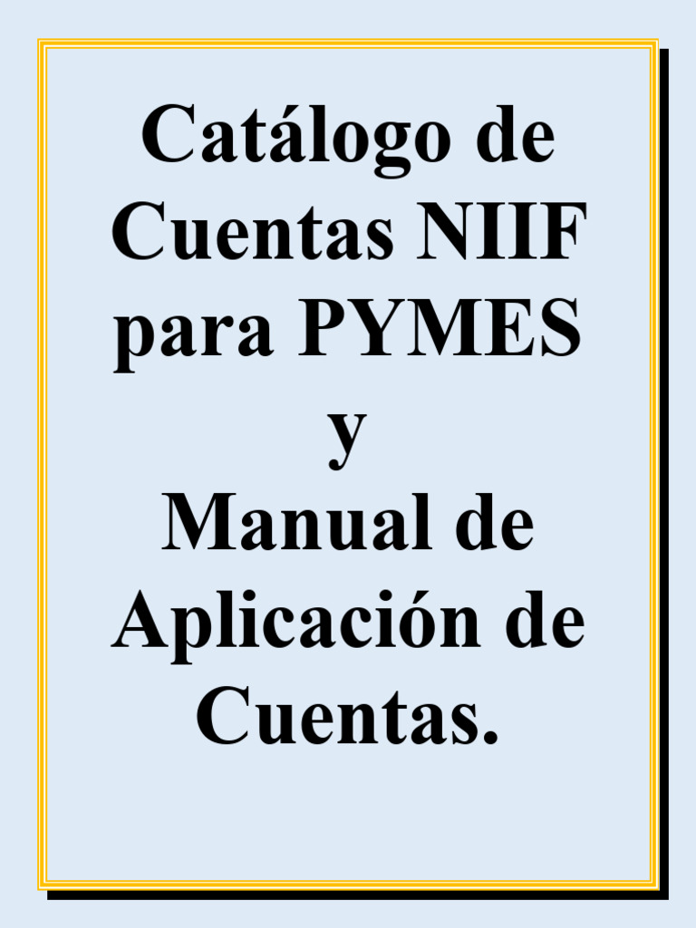 Catálogo de Cuentas NIIF para PYMES | Descargar gratis PDF | Crédito ...