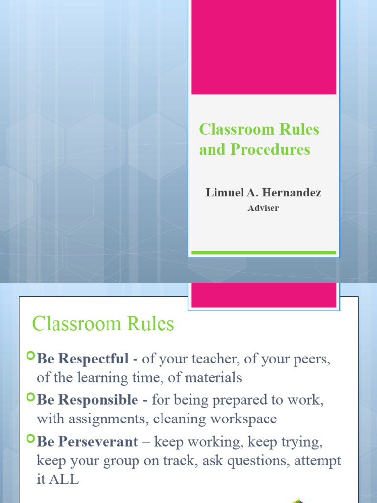 Classroom Rules and Procedures | PDF