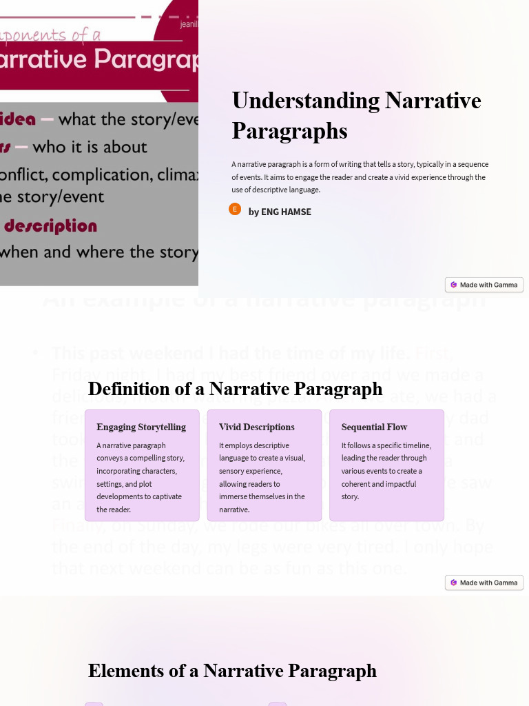 Understanding Narrative Paragraphs | PDF