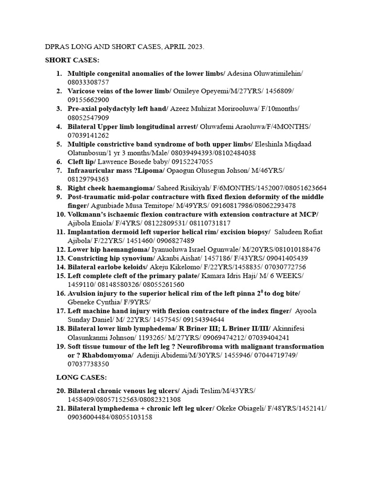 Dpras Long and Short Cases | PDF | Travel