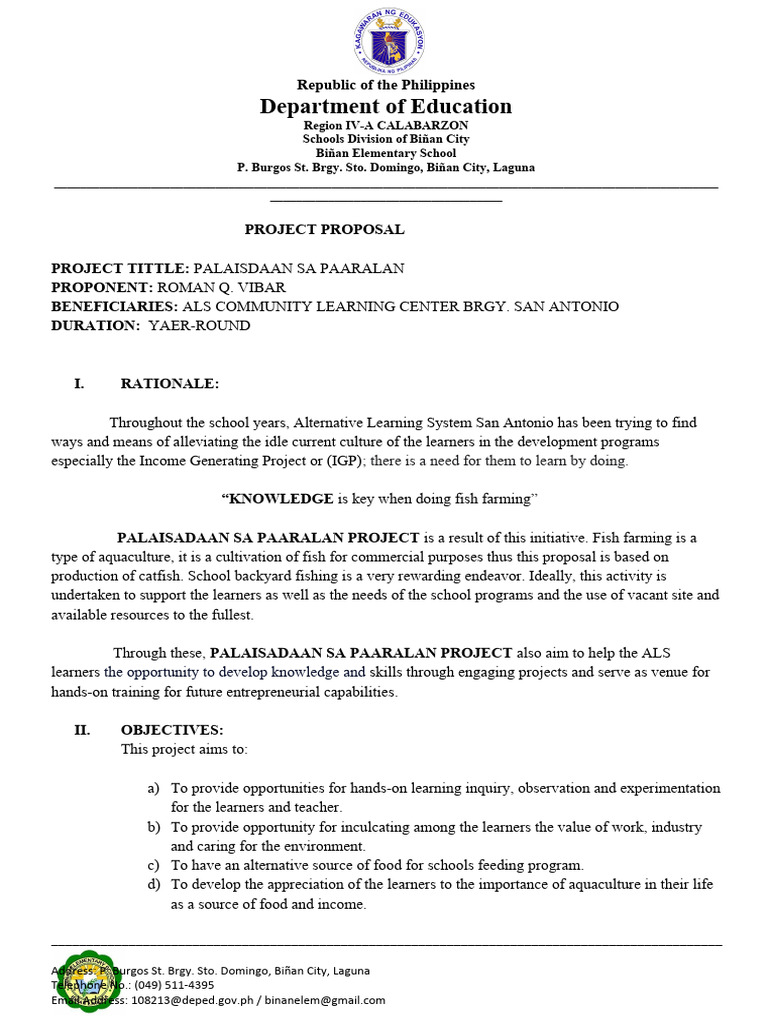 Palaisdaan Sa Paaralan | PDF | Learning | Sustainability