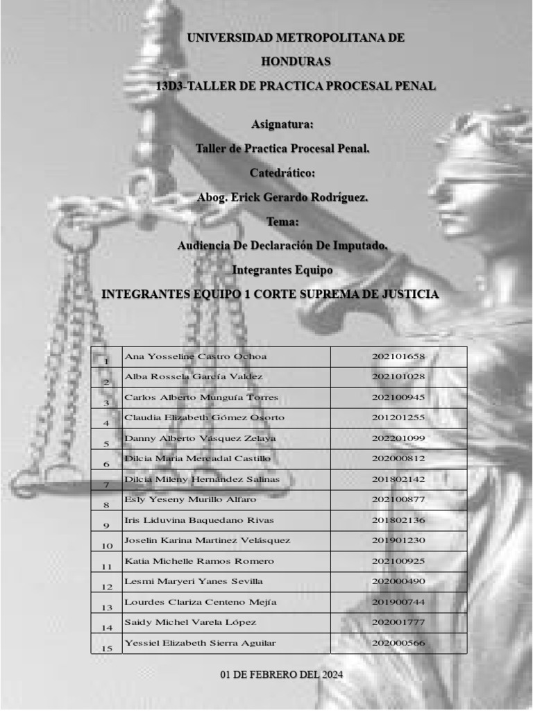 Informe de Declaracion de Imputado | PDF