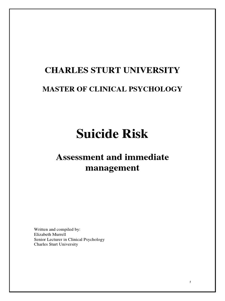 Suicide Risk Assessment | PDF Suicide Risk Assessment | PDF