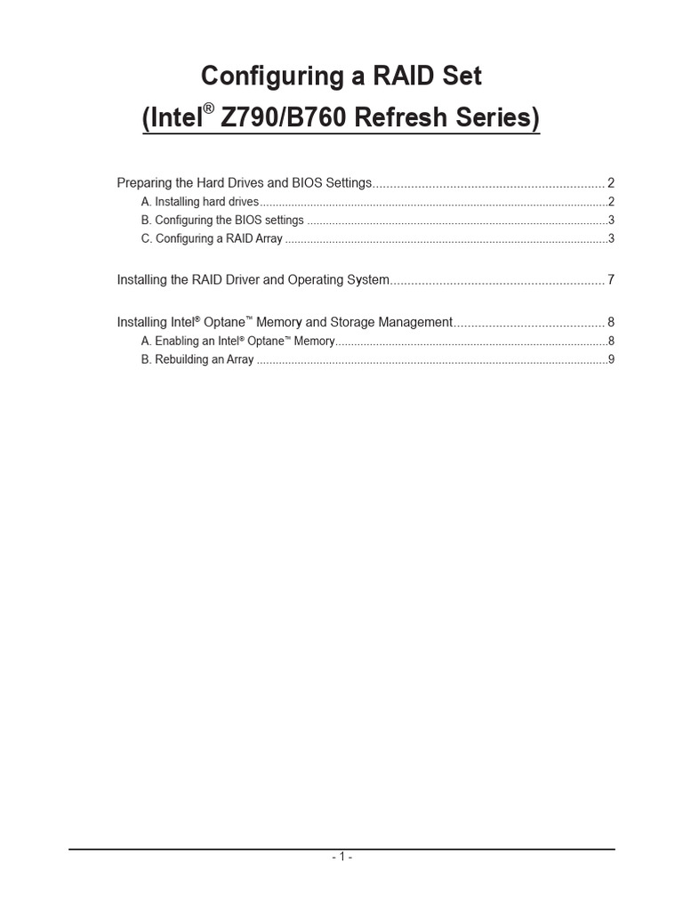 MB Manual Intel700-X-Raid Eng | PDF | Bios | Solid State Drive