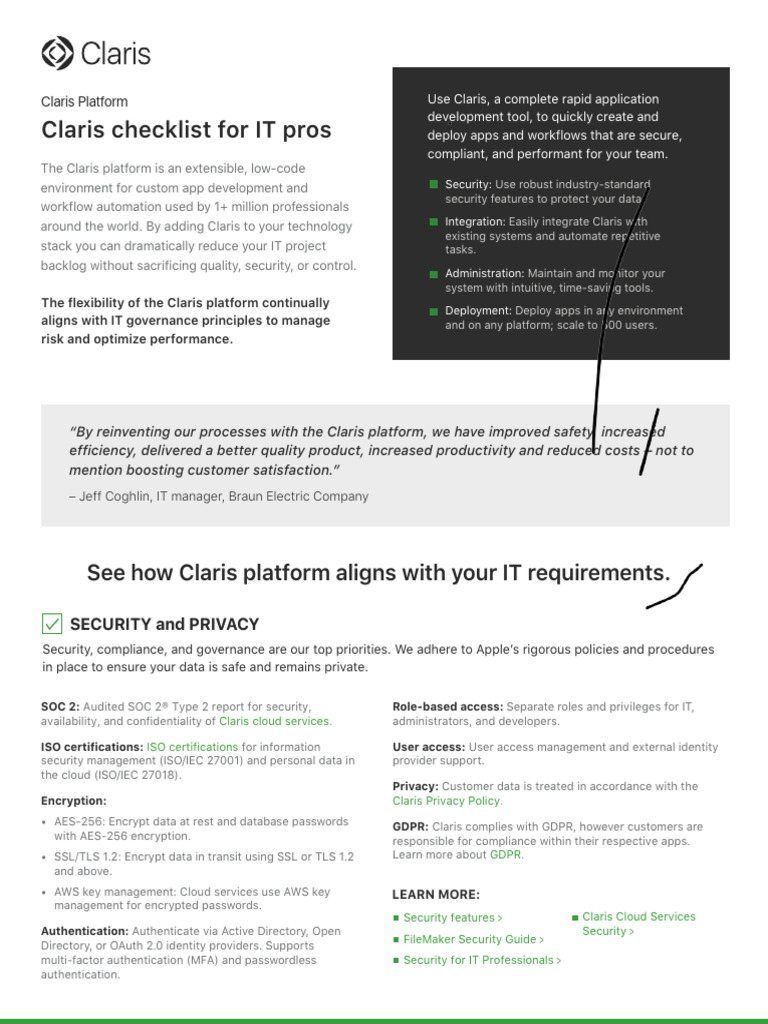 Claris IT Checklist | PDF | File Maker | Cloud Computing Claris IT Checklist | PDF | File Maker | Cloud Computing
