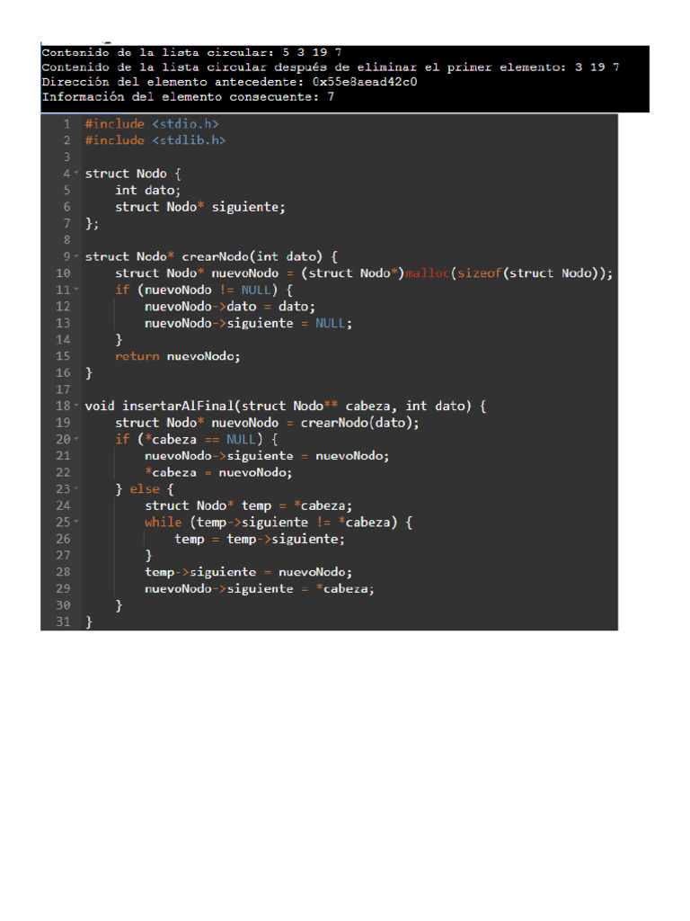 Algoritmos de Listas Circulares. Clase 1 | PDF