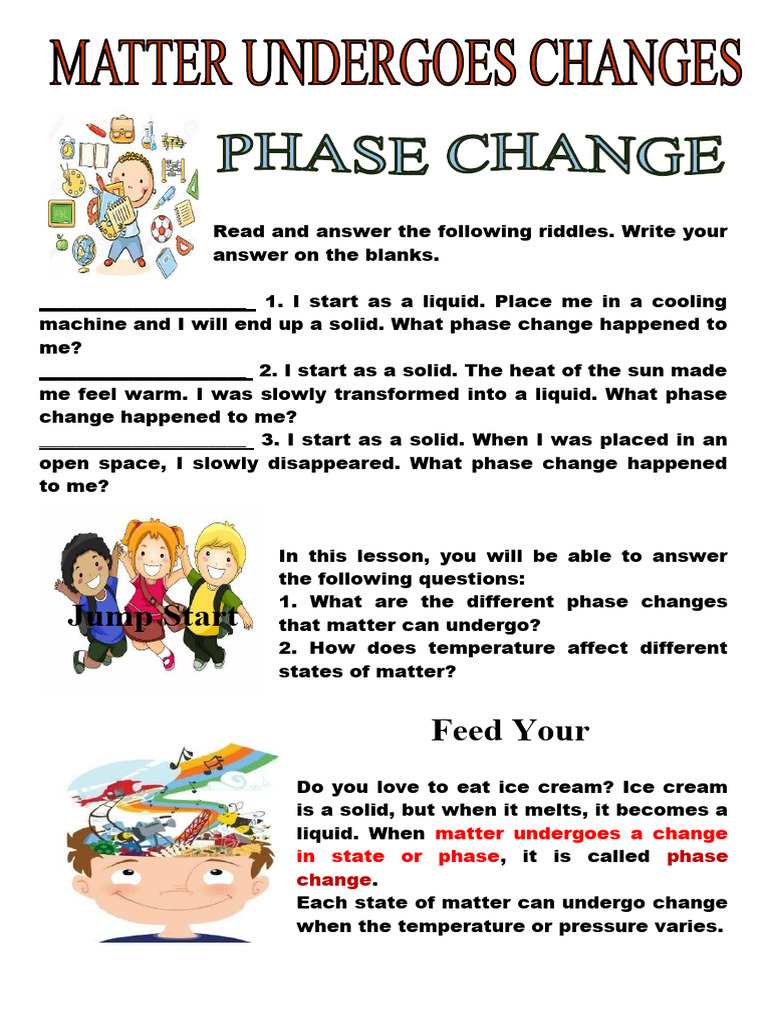Matter Undergoes Changes | Download Free PDF | Water | Water Vapor