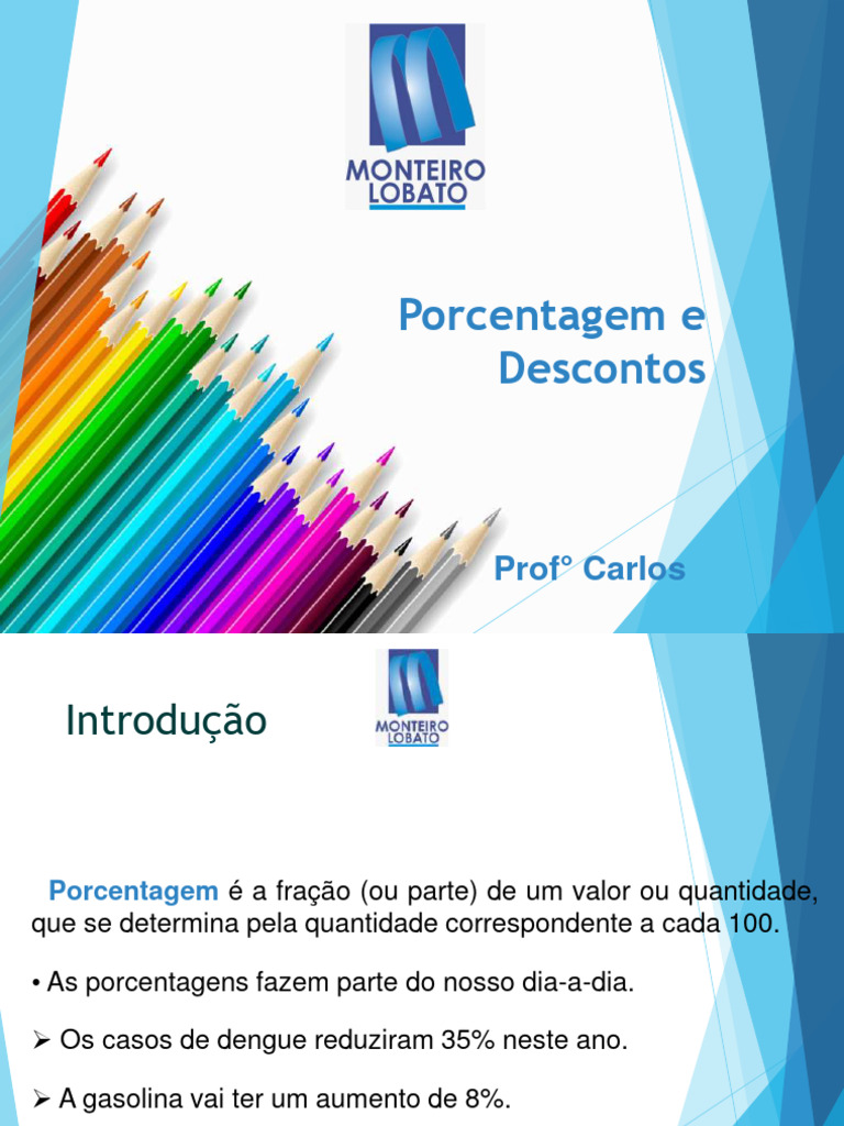 Matematica Finaceira Porcentagem e Descontos | PDF | Percentagem | Decimal