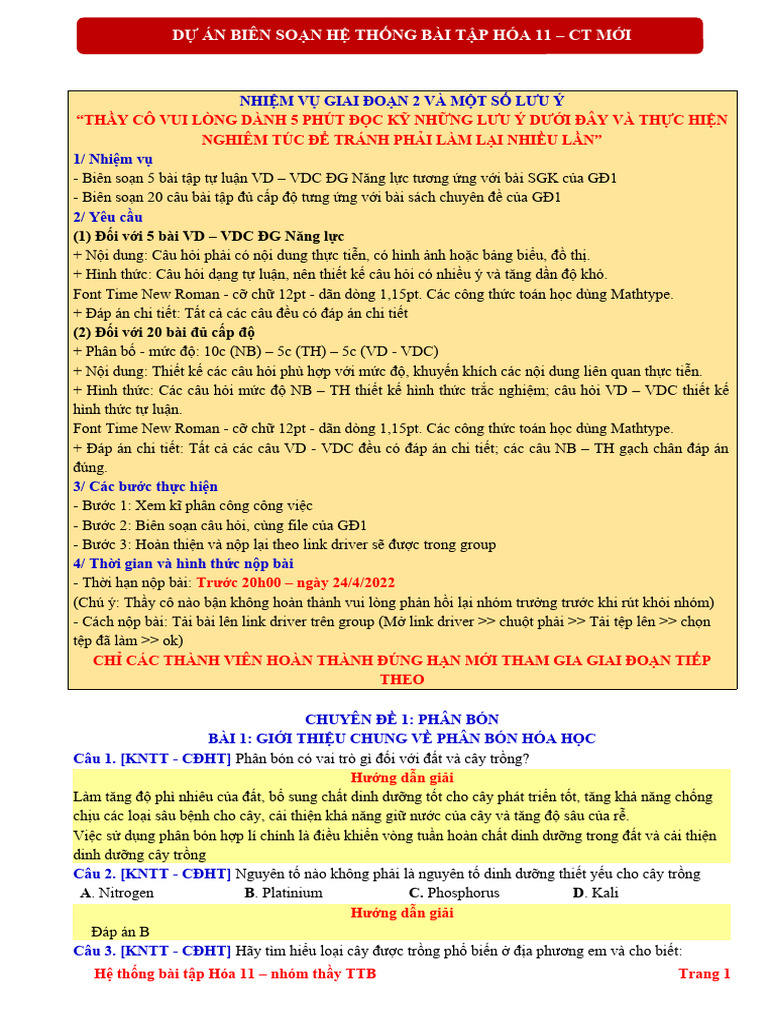 BAI 1 - Gioi Thieu Chung Ve Phan Bon Hoa hoc-NTNT | PDF