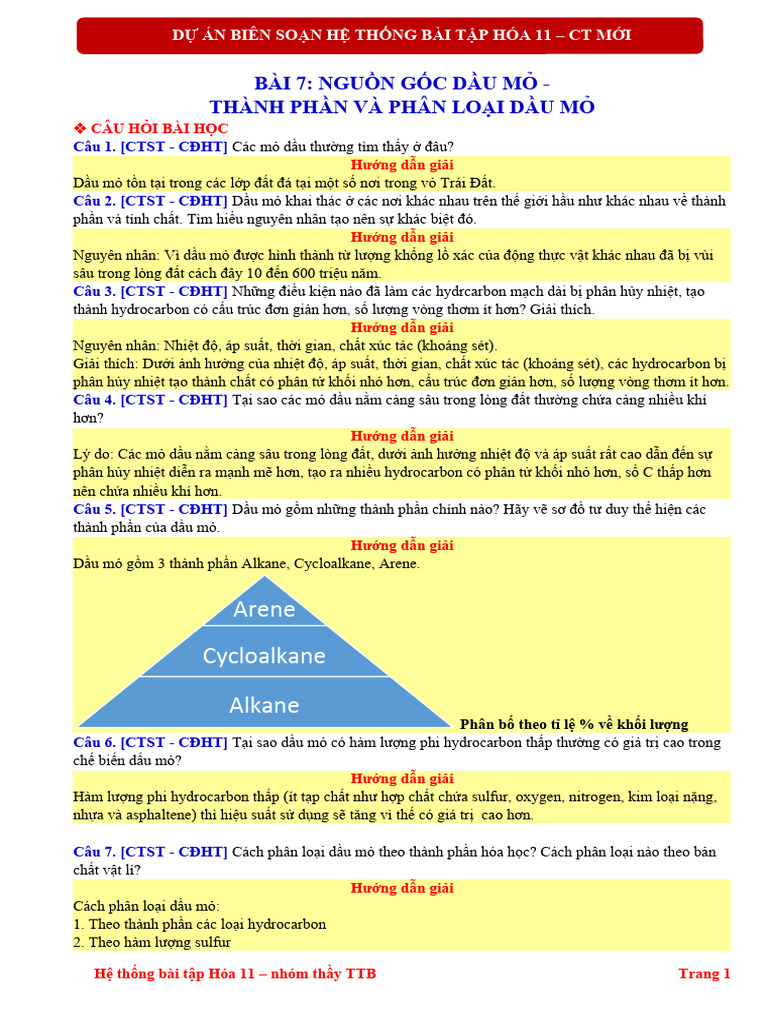 Bai 7 - Nguon Goc Dau Mo Thanh Phan Va Phan Loai Dau Mo - Dat Nguyen | PDF