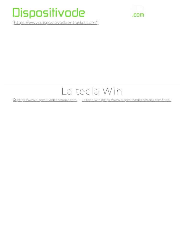 ¿Cuál Es La Tecla Win en El Teclado de PC y Laptop - Usos | PDF