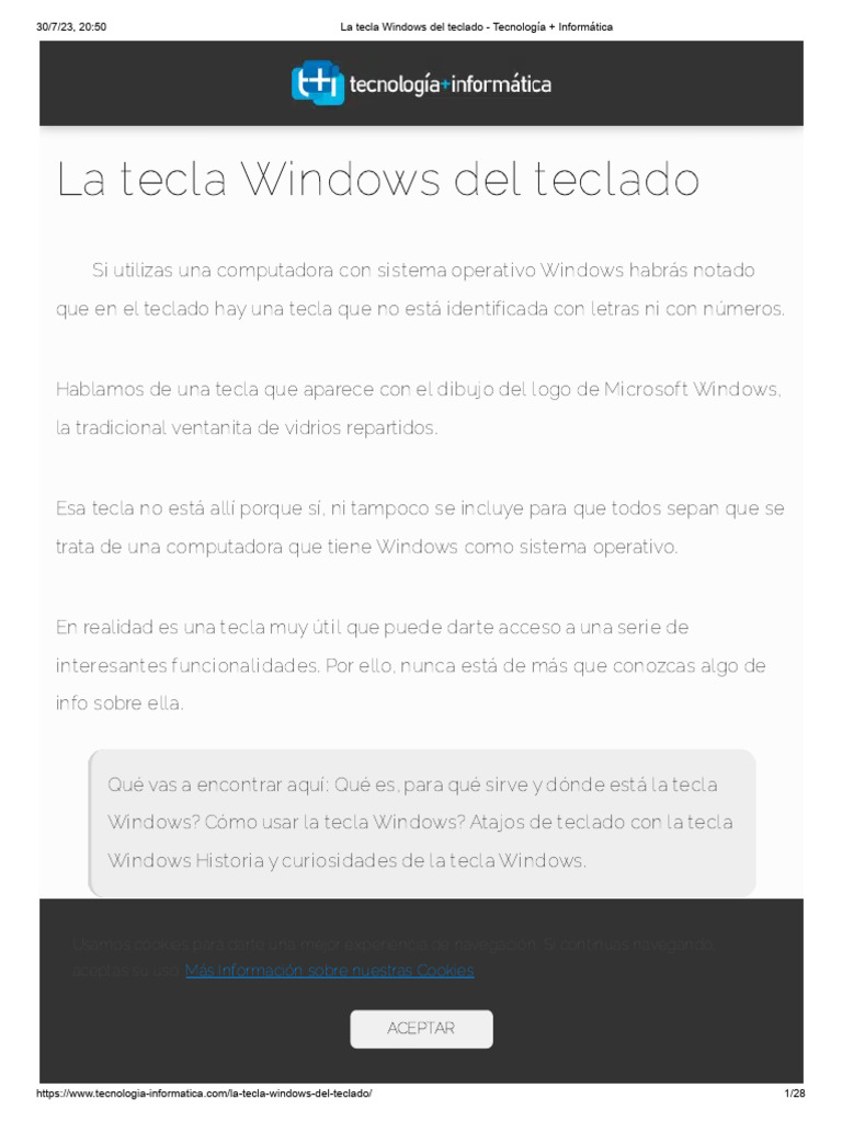 Guía Completa de la Tecla Windows | PDF