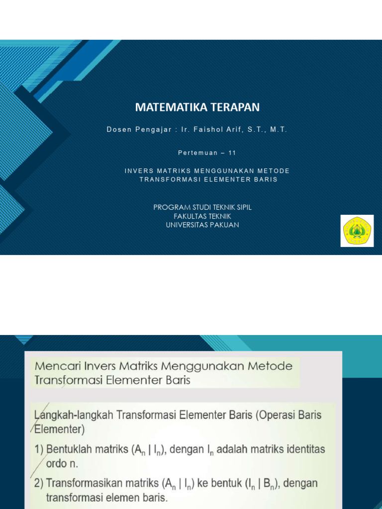 Teknik Invers Matriks untuk Sipil | PDF
