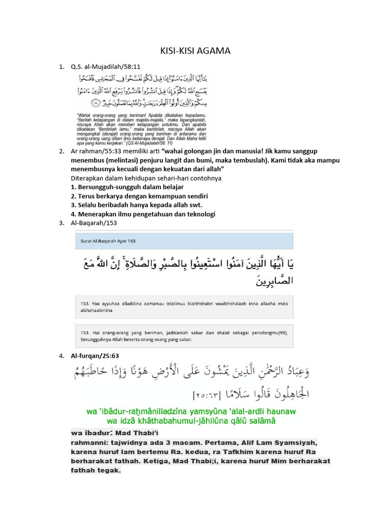 KISI KISI PAI ASS YYYYYYY | PDF