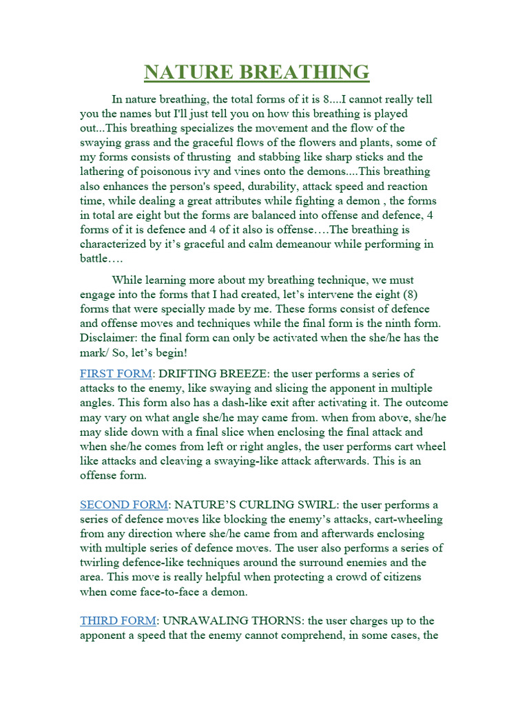 Nature Breathing: First Form | PDF