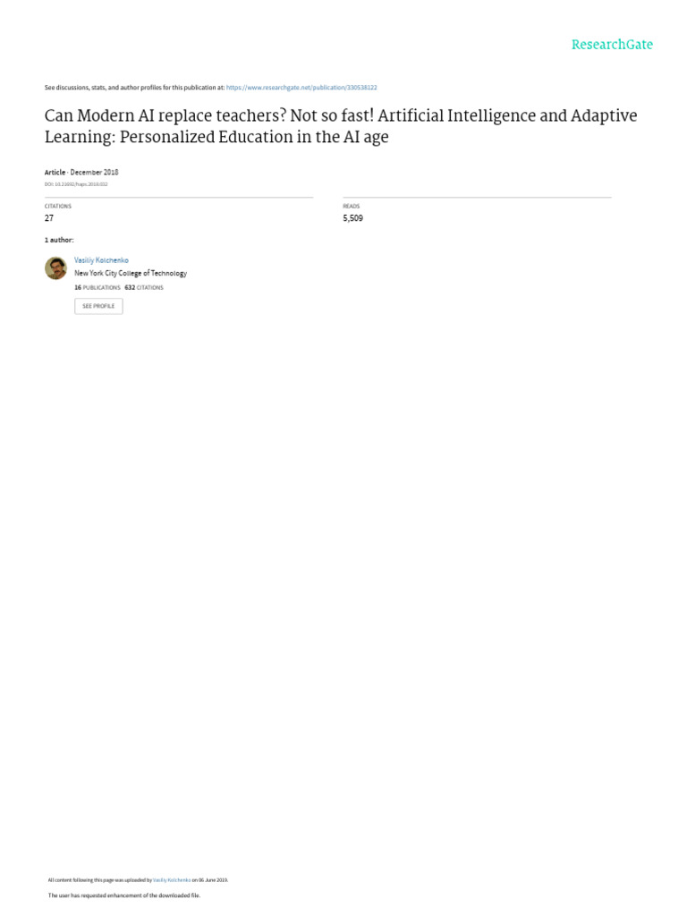 Can Modern AI Replace Teachers? Not So Fast! Artificial Intelligence ...