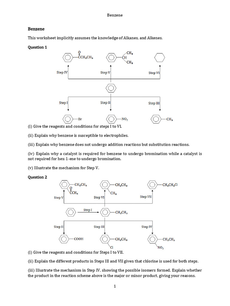 Benzene | PDF | Chemical Reactions | Benzene