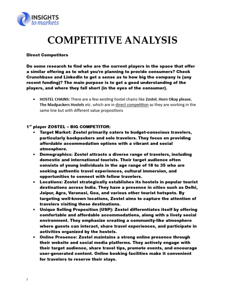 Competitive Analysis | PDF | Motel | Hotel