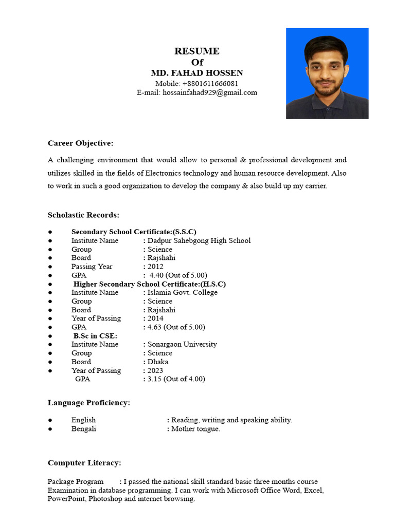 Fahad CV | PDF