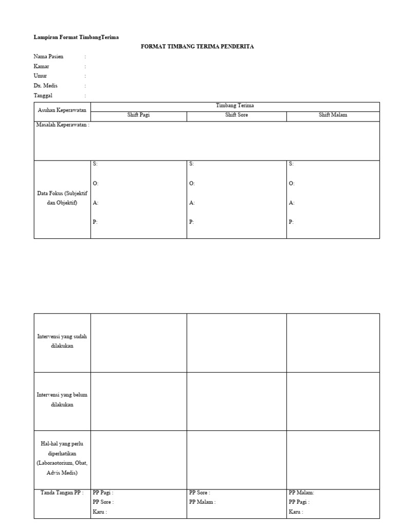 Lampiran Format Timbang Terima | PDF | Sains & Matematika | Kesehatan ...