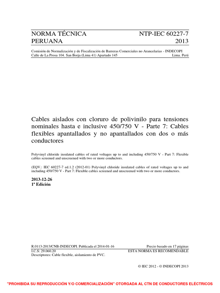 NTP Iec - 60227 7 | PDF