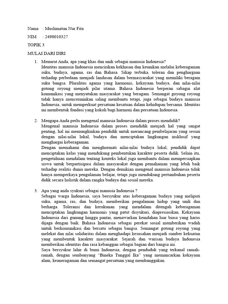 TOPIK 3- MULAI DARI DIRI- FPI | PDF