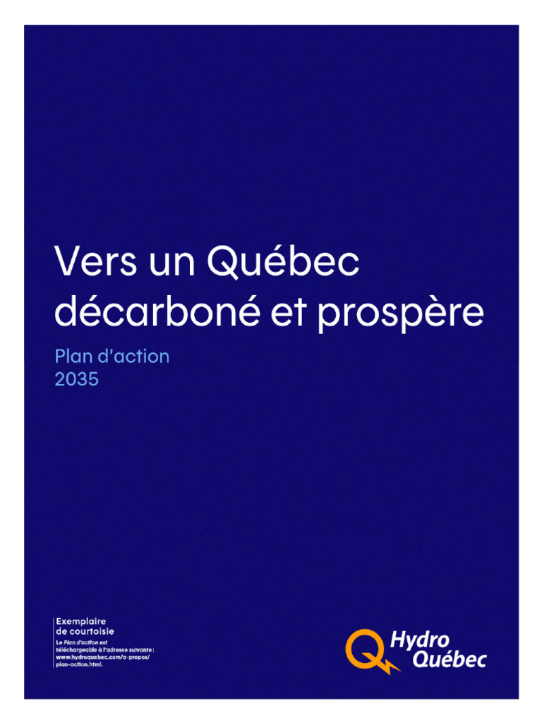 Plan D'action 2035 - Vers Un Québec Décarboné Et Prospère - Plan-Action ...