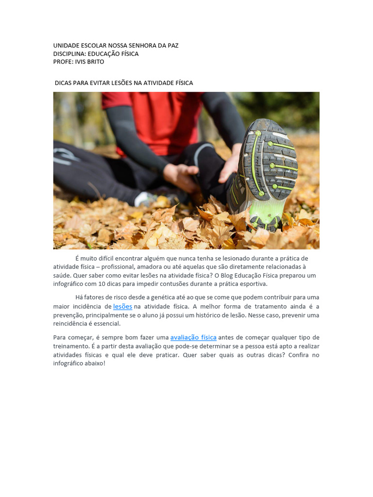 Como Evitar LESOES ESPORTIVAS | PDF