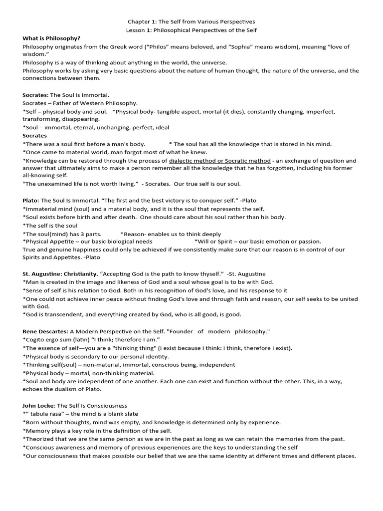 Lesson 1 3 Reviewer | PDF | Socialization | Soul