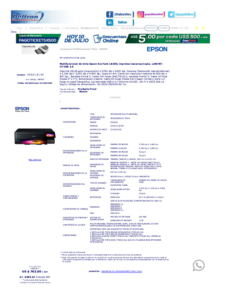 Epson L8180 | PDF