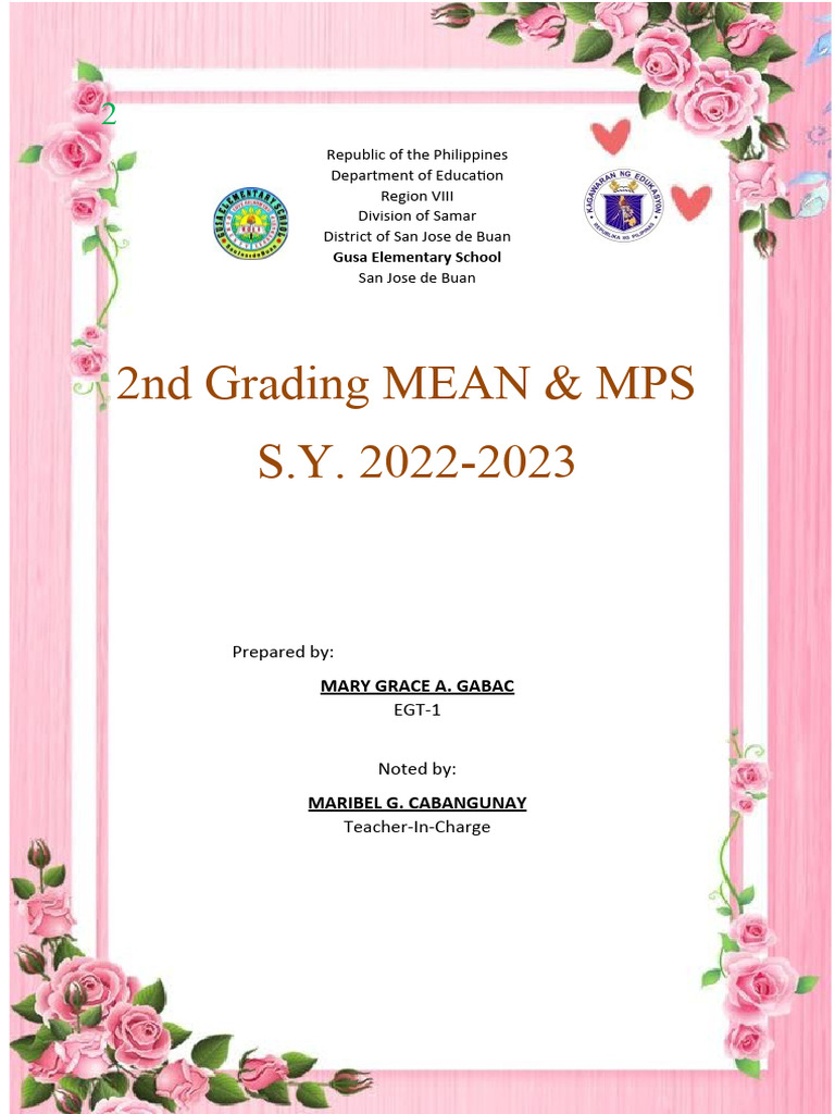 2nd Grading MEAN AND MPS | PDF | Philippines