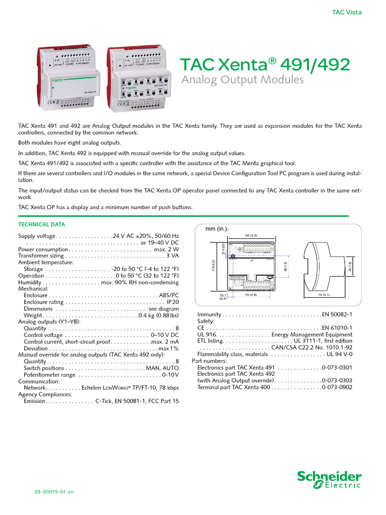 Xenta 491 | PDF