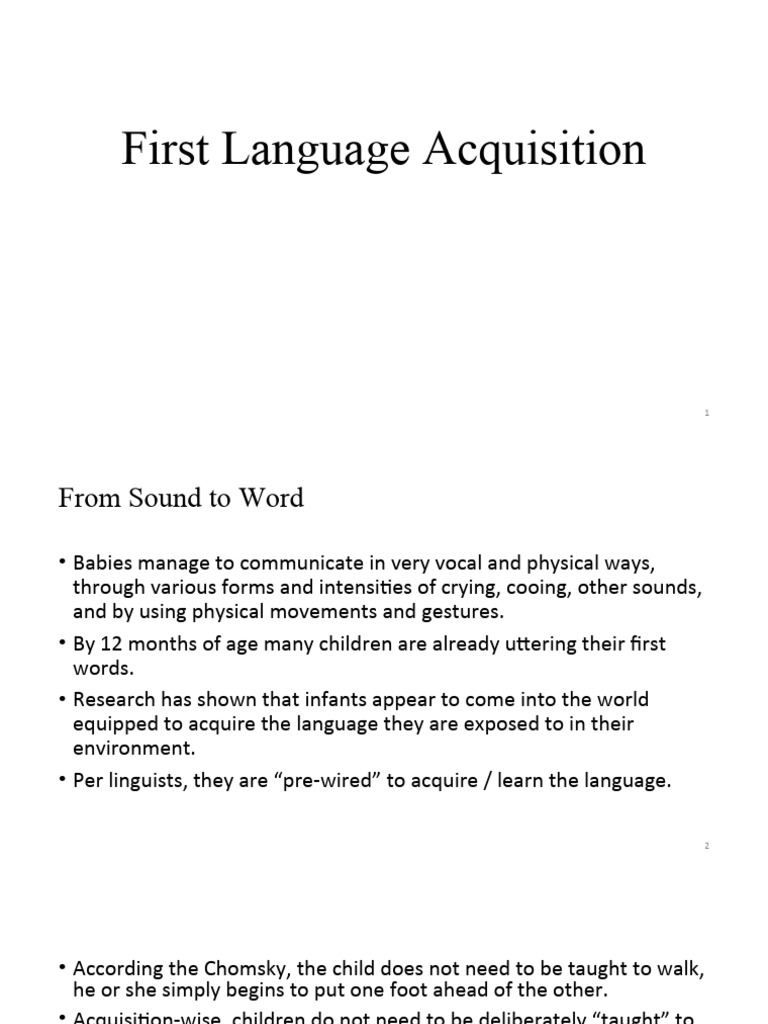 CH2 - First Language Acquisition | PDF | Second Language | Language ...