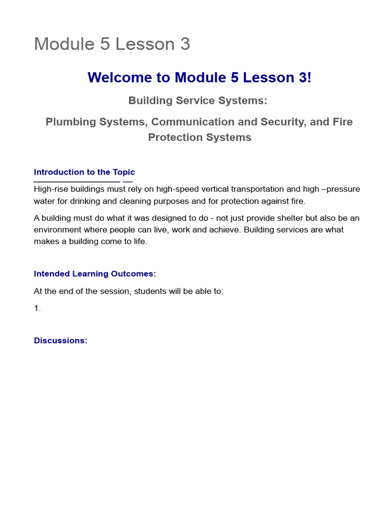 module-5-lesson-3-ce-104-building-systems-design-converted_compress | PDF | Fires | Plumbing