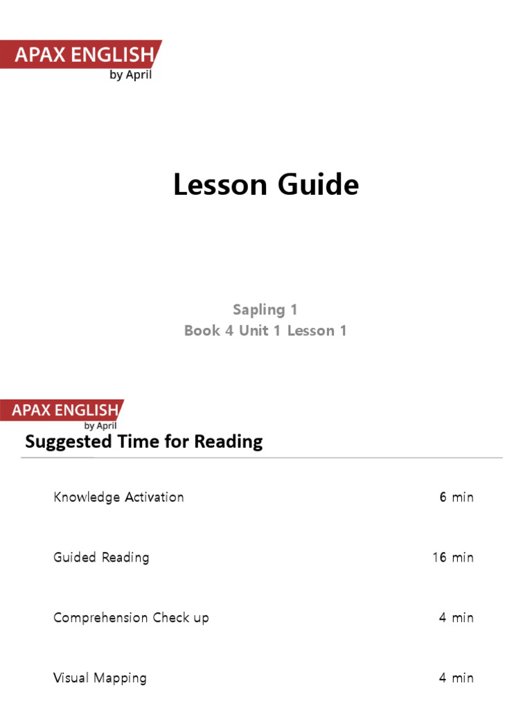 Lesson Guide - L1 - B1 - SAP1 | PDF