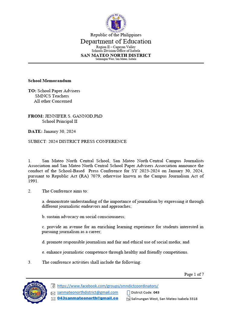 Smncs-2022-2023-school-Memo-DSPC | PDF