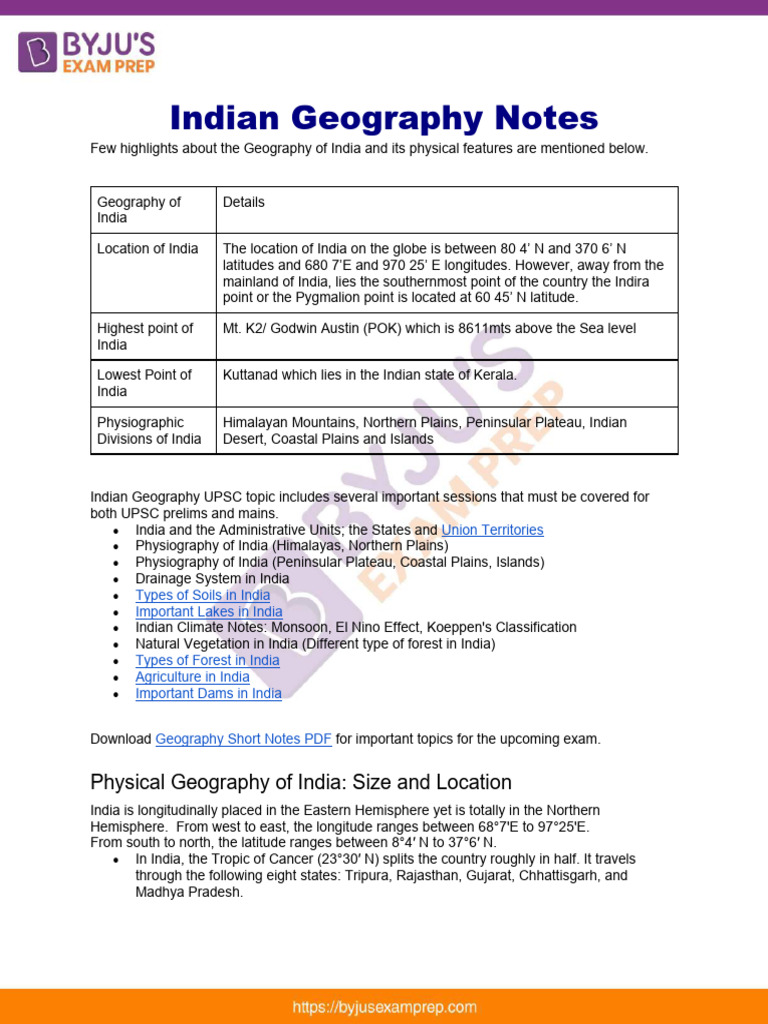 Indian Geography Upsc Notes 67 | PDF | Himalayas | Desert