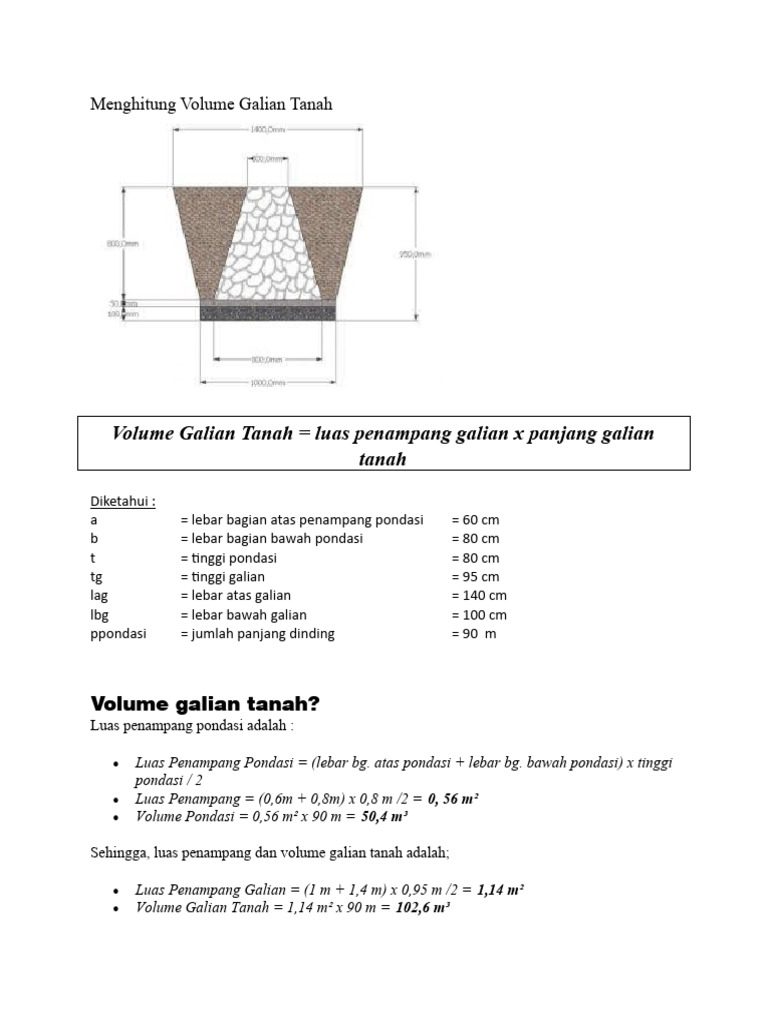 Menghitung Volume Galian Tanah | PDF