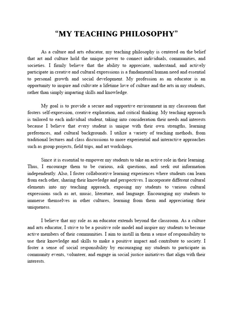 My Teaching Philosophy | PDF